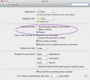 Mac OS X Missing Grade Center Scroll bars