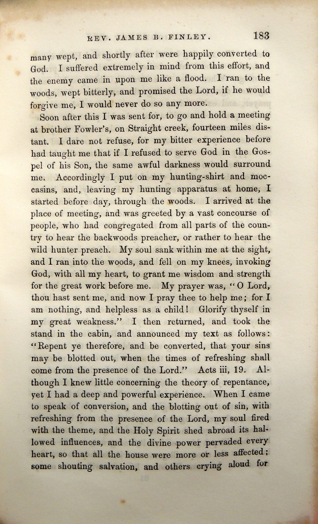 Excerpts from the Autobiography of Rev. James B. Finley (ca. 1808 ...