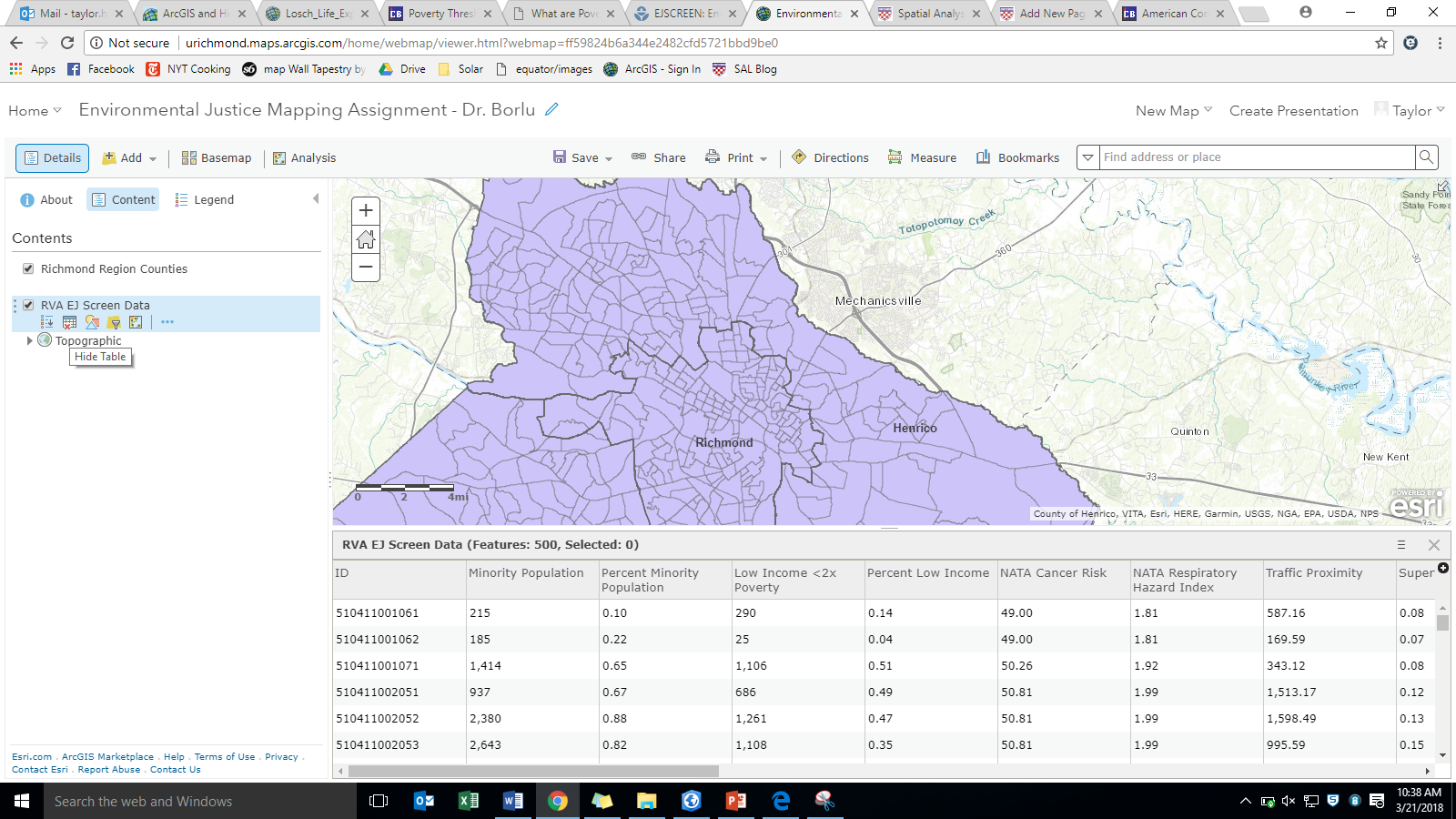 Environmental Justice Mapping Activity – SAL Sandbox